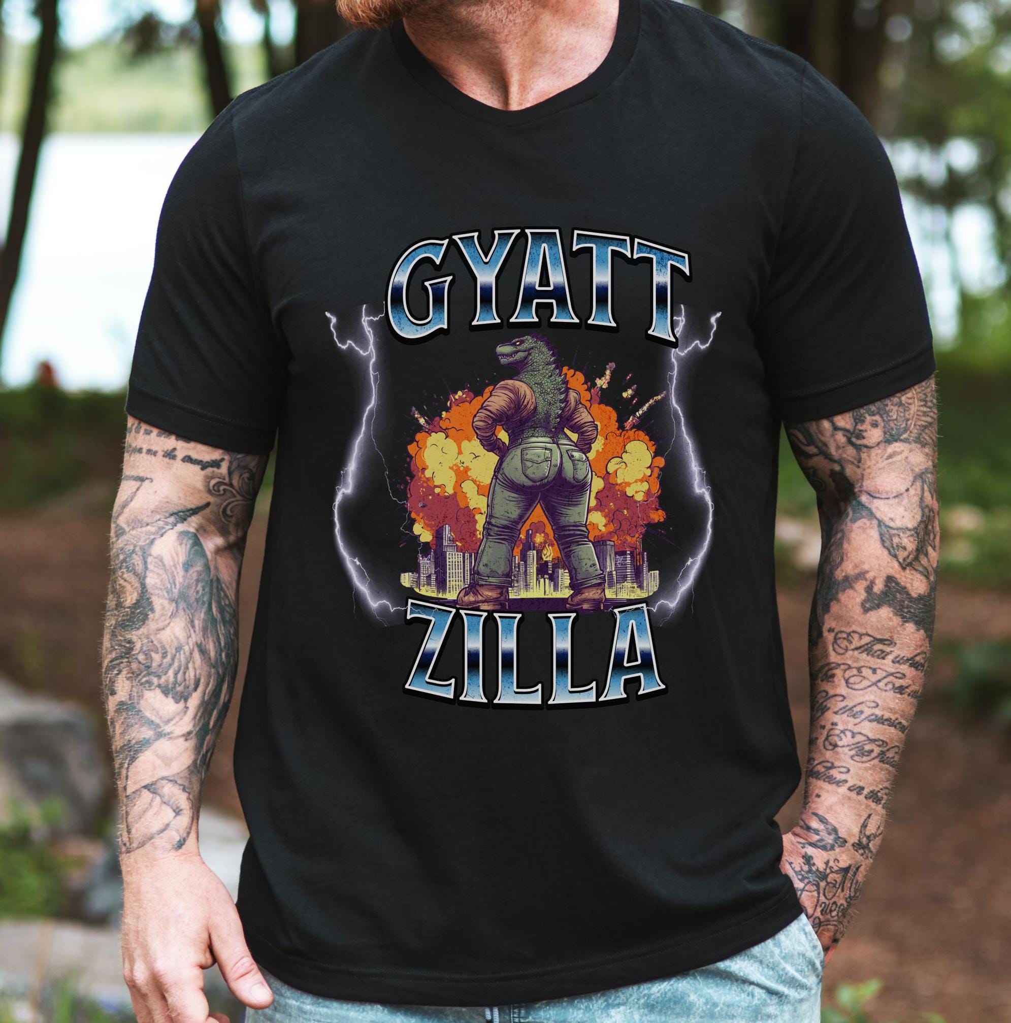 Gyattzilla Unisex Shirt, Super Soft Godzilla Parody T-shirt, Unhinged ...