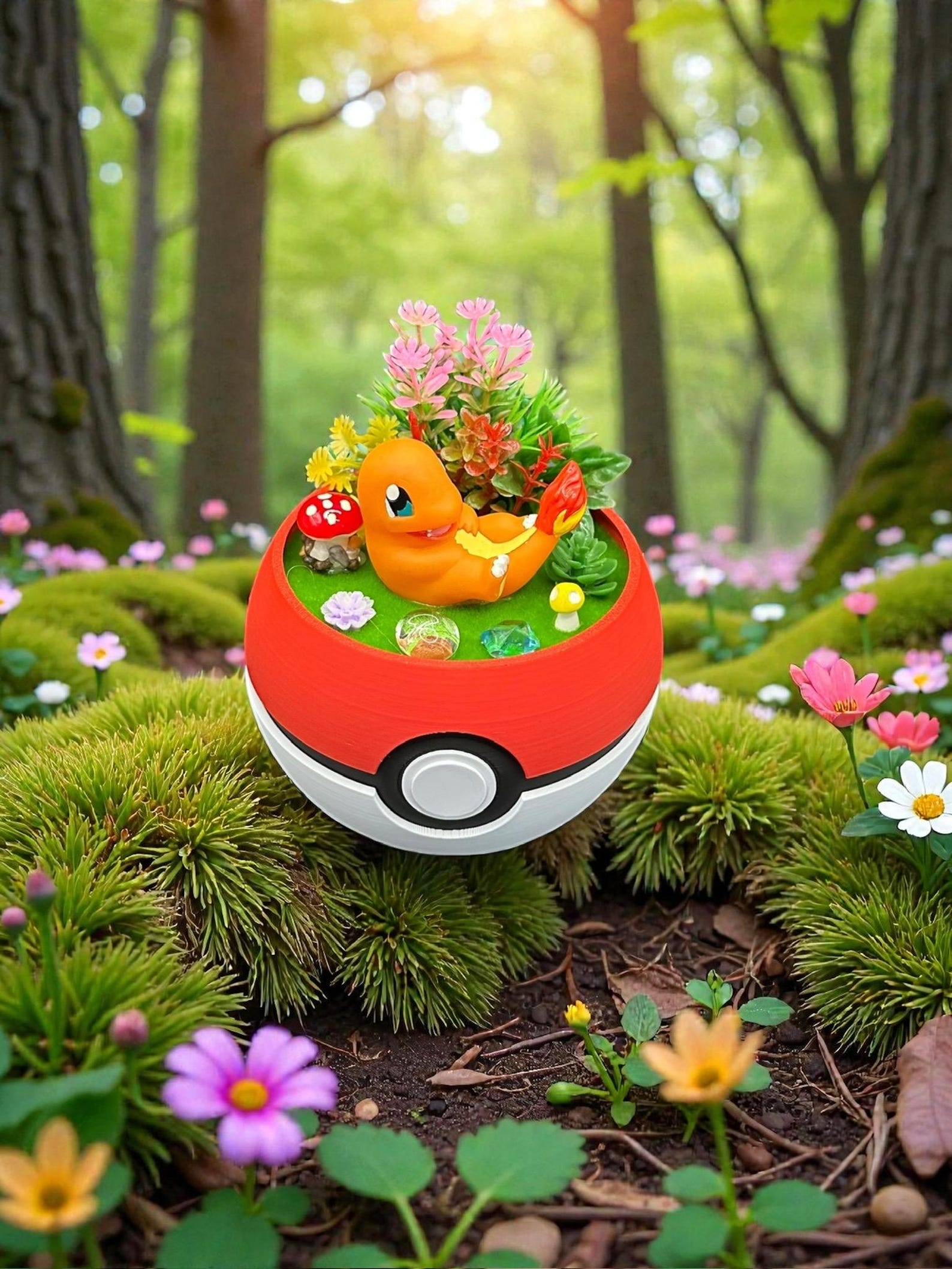 Charmander Pokemon Terrarium, Pokemon Inspired,pokemon Diorama,pokeball ...