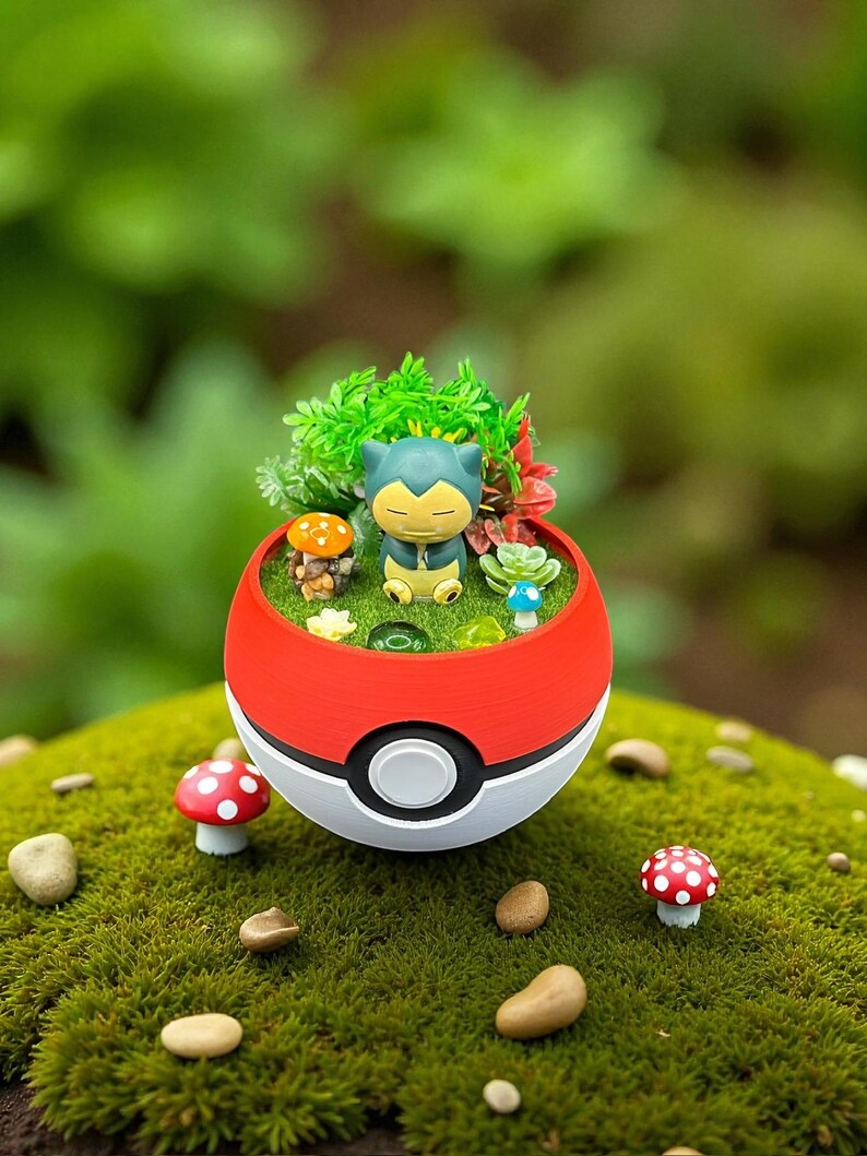 Snorlax Pokemon Terrarium, Pokemon Inspired,pokemon Diorama,pokeball ...