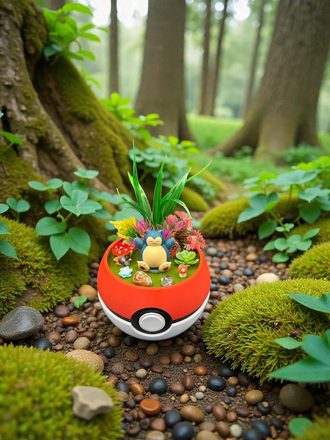 Snorlax Pokemon Terrarium, Pokemon Inspired,pokemon Diorama,pokeball ...