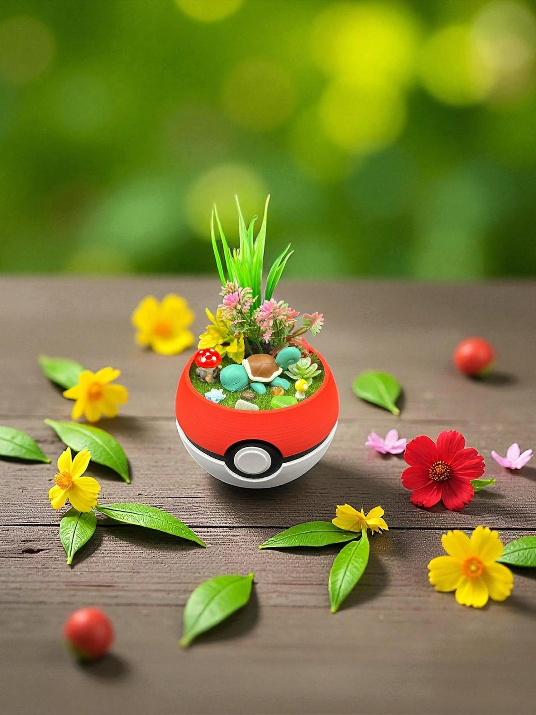 Squirtle Pokemon Terrarium, Pokemon Inspired,pokemon Diorama,pokeball ...