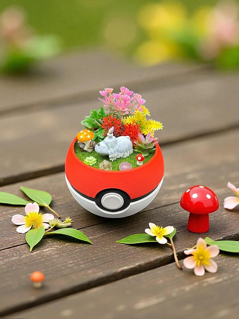 Greavard Pokemon Terrarium, Pokemon Inspired,pokemon Diorama,pokeball ...