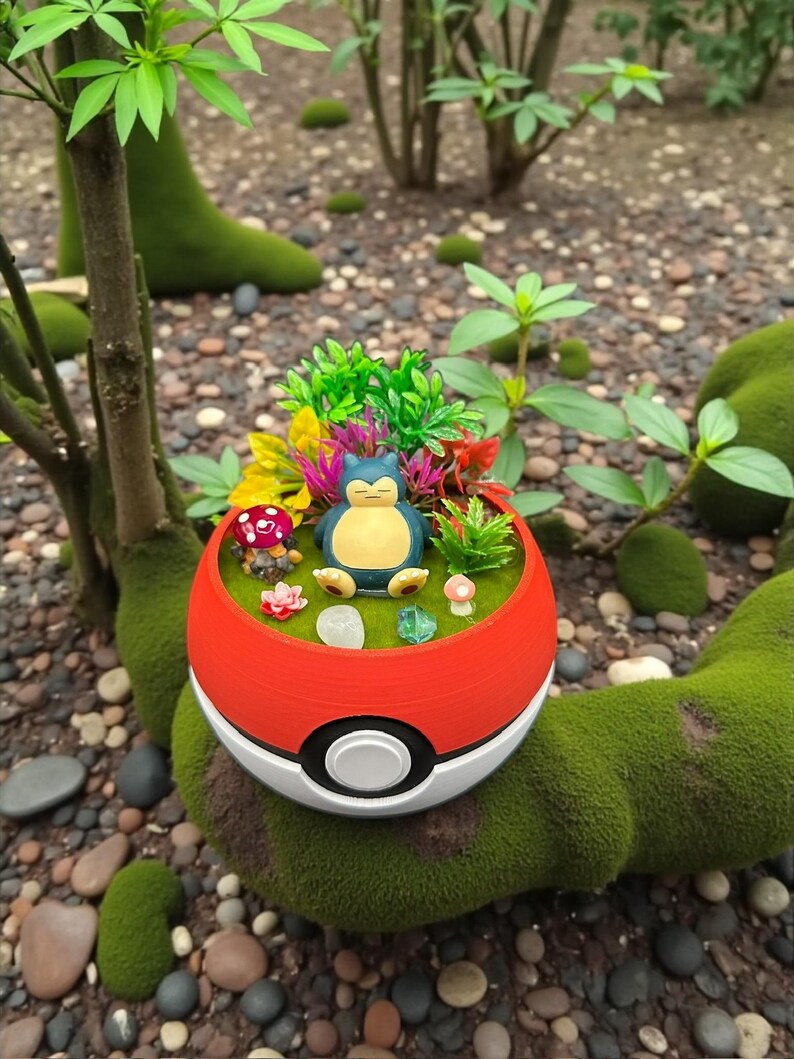 Snorlax Pokemon Terrarium, Pokemon Inspired,pokemon Diorama,pokeball ...