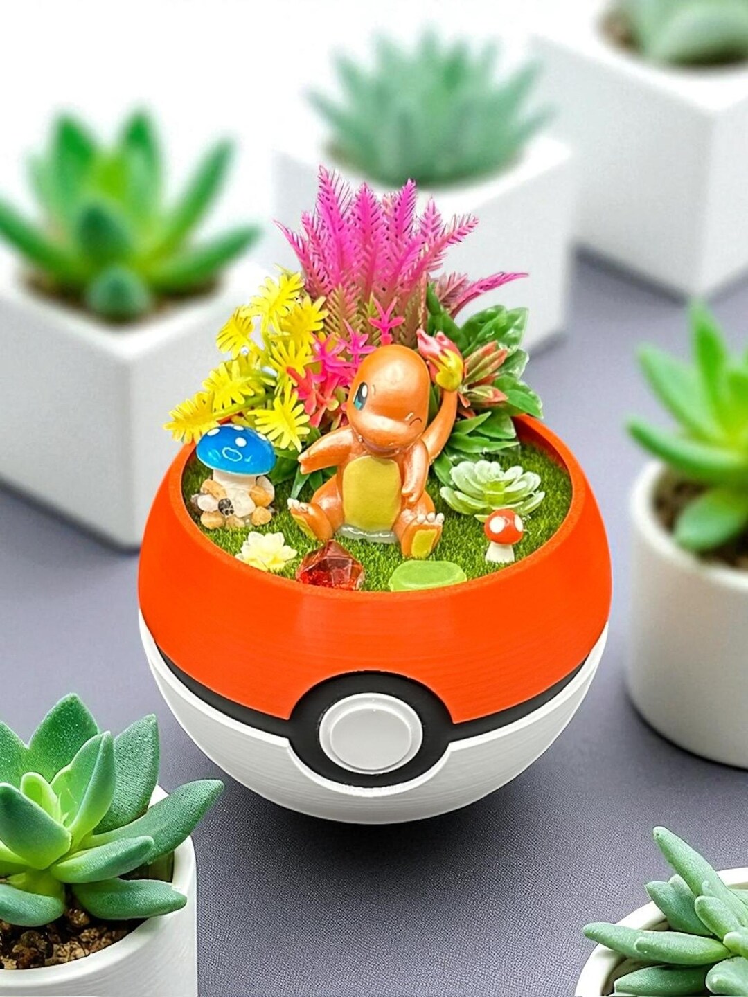 Charmander Pokemon Terrarium, Pokemon Inspired,pokemon Diorama,pokeball ...