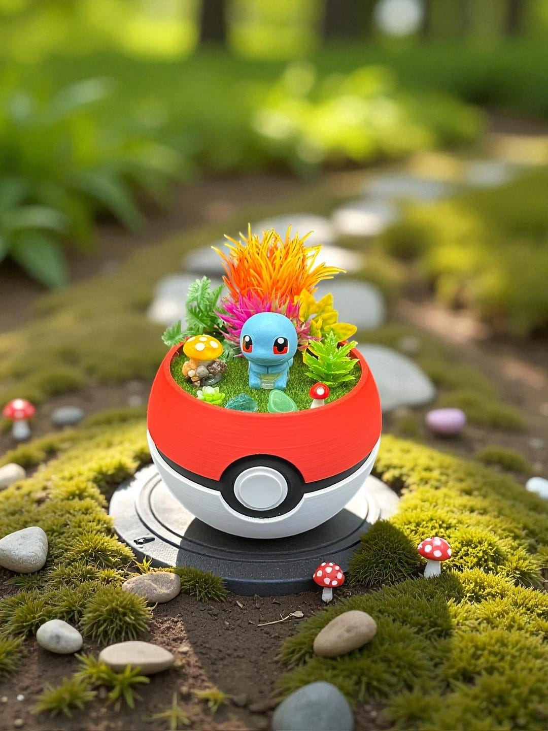 Squirtle Pokemon Terrarium, Pokemon Inspired,pokemon Diorama,pokeball ...