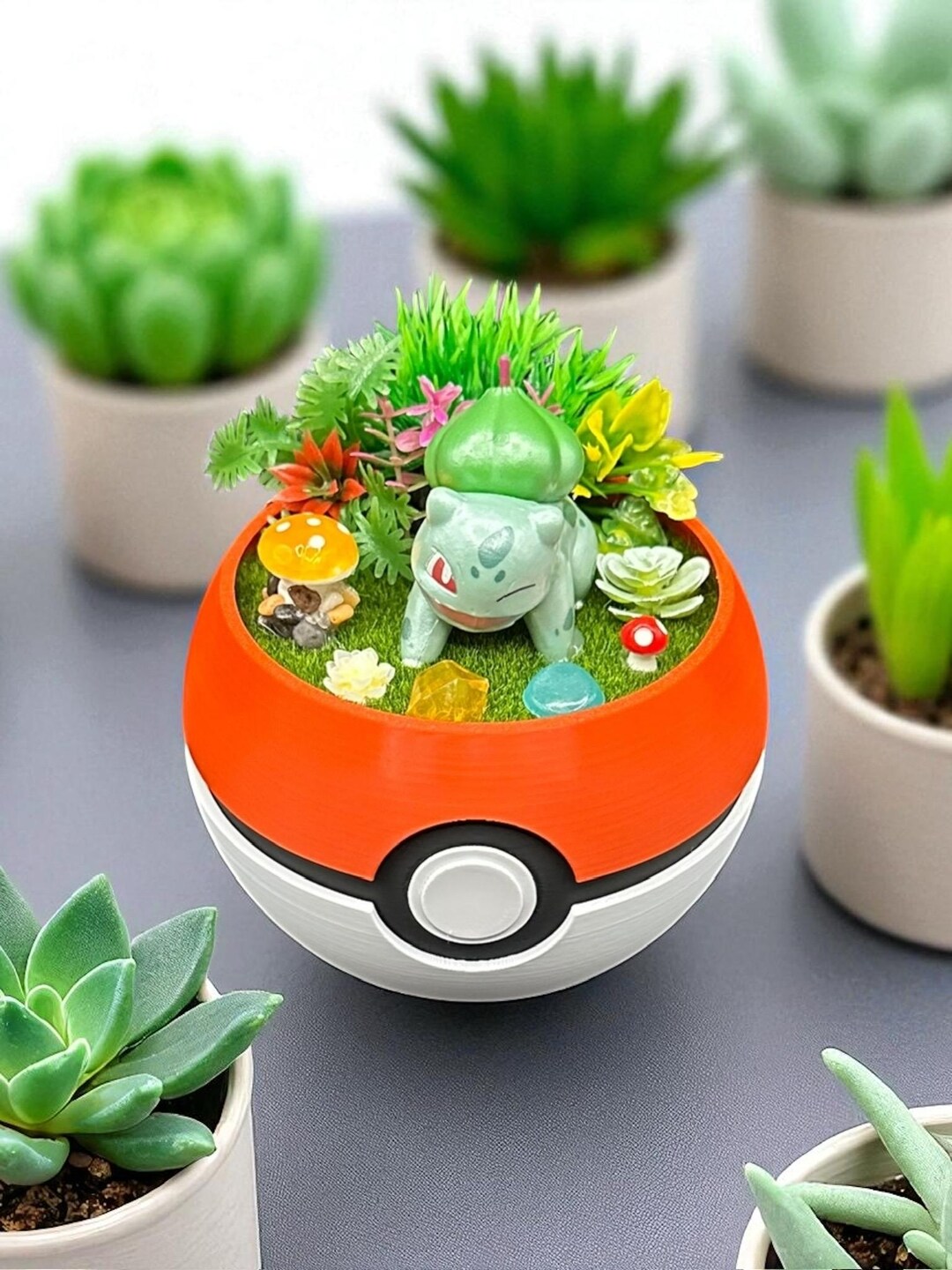 Bulbasaur Pokemon Terrarium, Pokemon Inspired,pokemon Diorama,pokeball ...