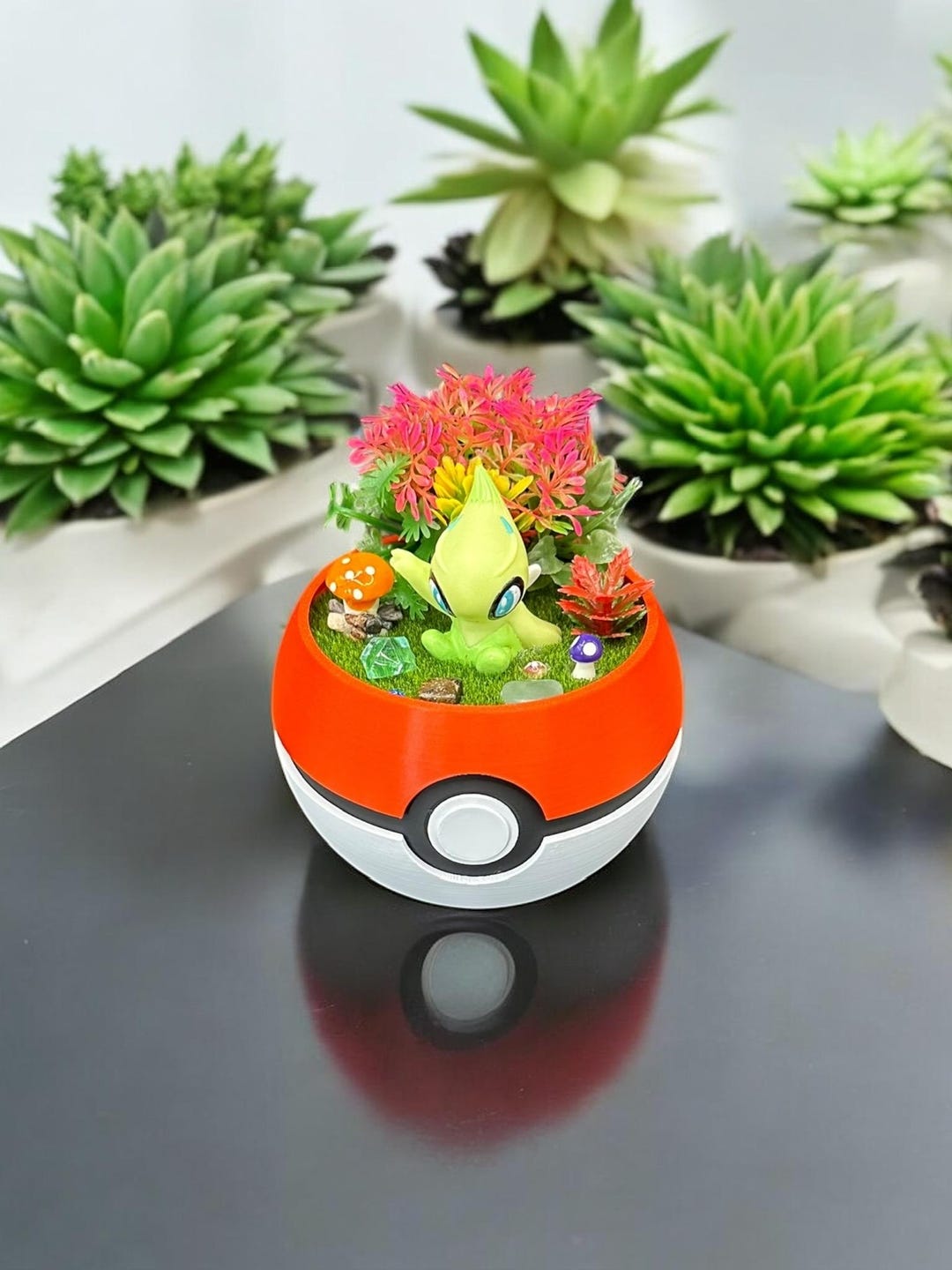 Celebi Pokemon Terrarium, Pokemon Inspired,pokemon Diorama,pokeball ...