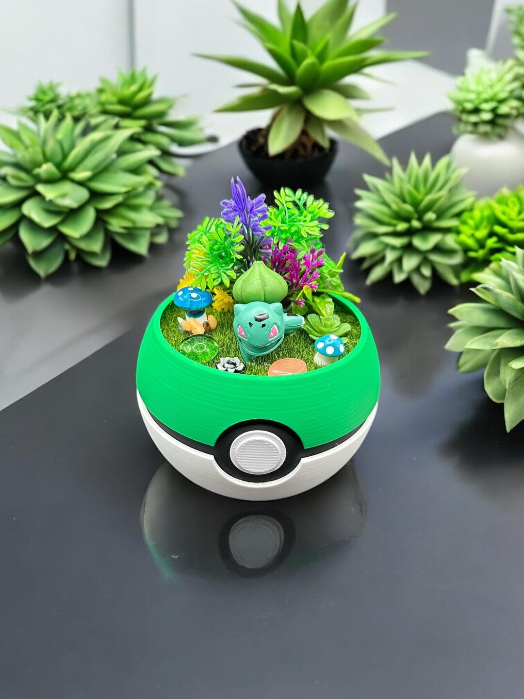 Bulbasaur Pokemon Terrarium, Pokemon Inspired,pokemon Diorama,pokeball ...