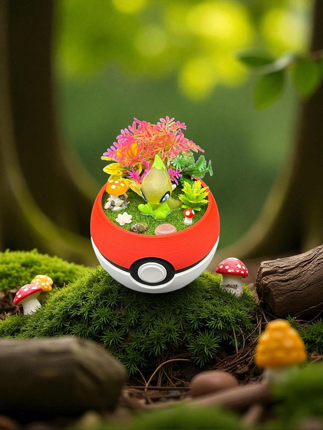 Celebi Pokemon Terrarium, Pokemon Inspired,pokemon Diorama,pokeball ...