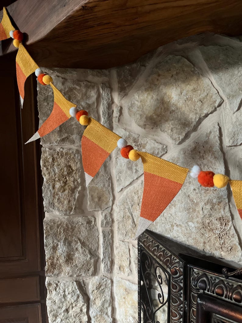 Candy Corn Halloween Pennant Banner Fall Party Decorations Halloween ...