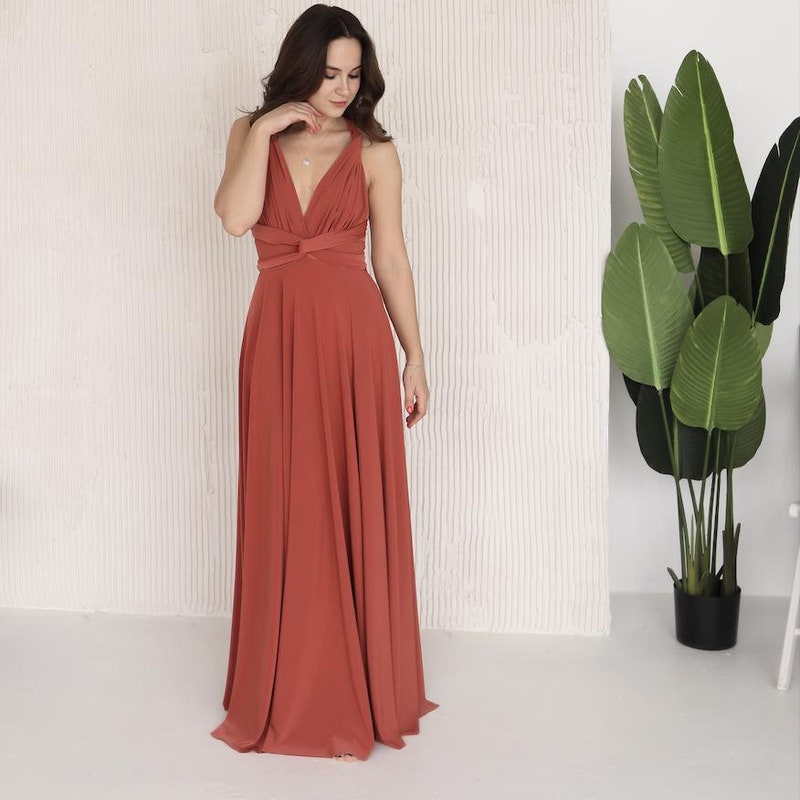Rust Bridesmaid Dress - Etsy UK