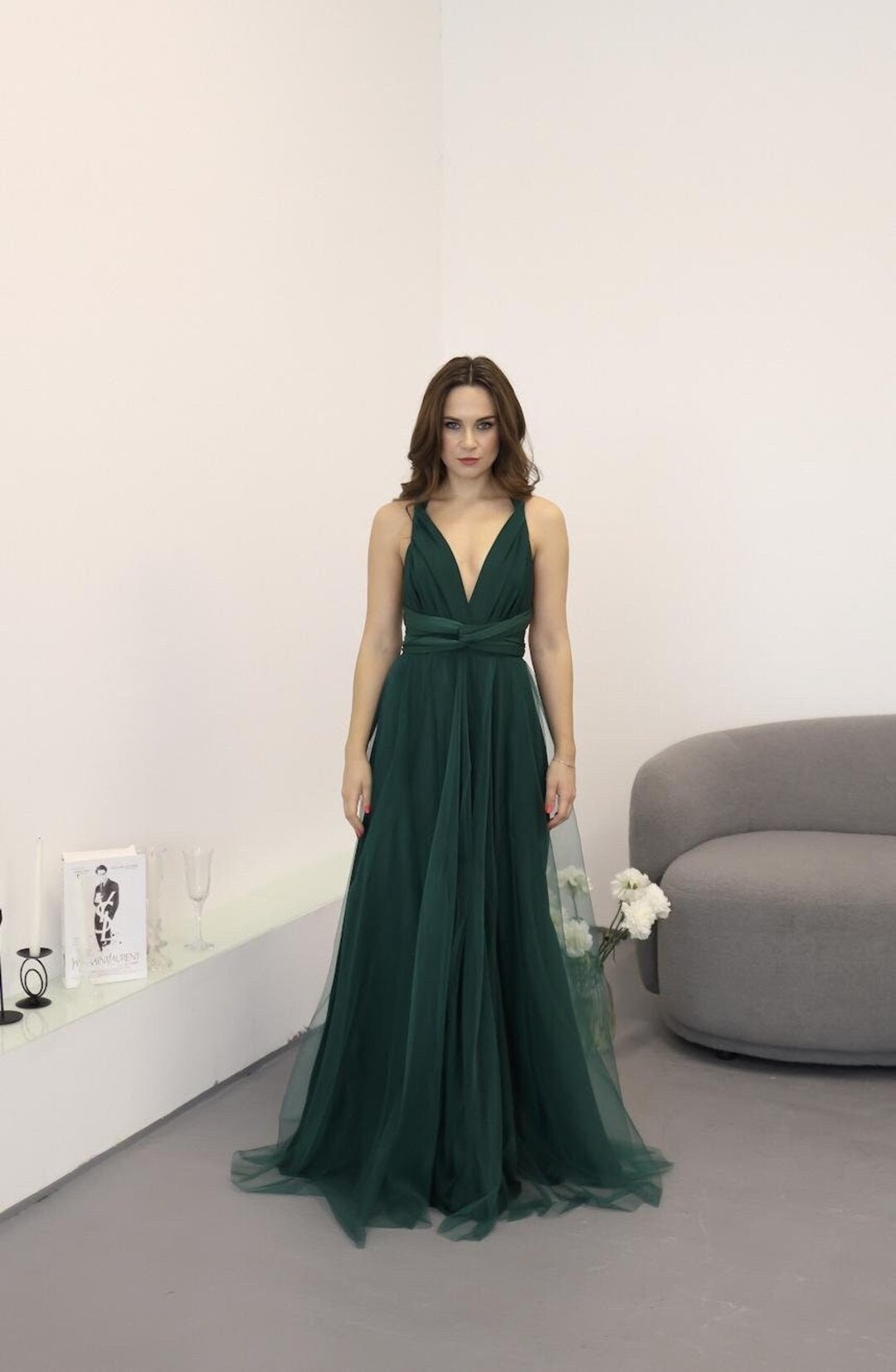 Emerald Green Infinity Dress: Convertible Bridesmaid Maxi Dress - Etsy