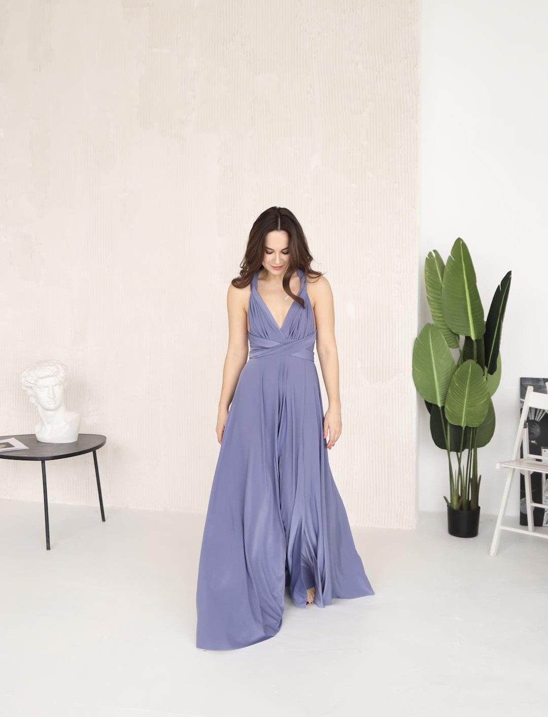 Steel Blue Bridesmaid Dress, Steel Blue Infinity Dress, Steel Blue ...