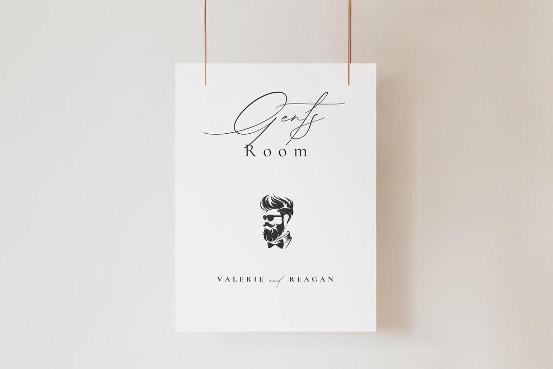 Ladies and Gents Room Sign Template, Rest Room Sign, Editable Rest Room ...