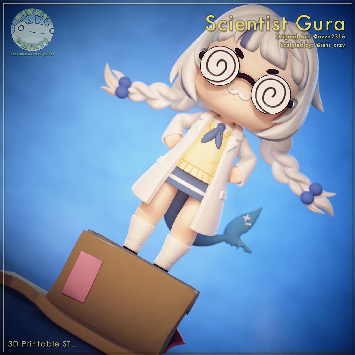 Smol Scientist Gawr Gura Figure | Vtuber | 12k Resolution | 3D Printed ...