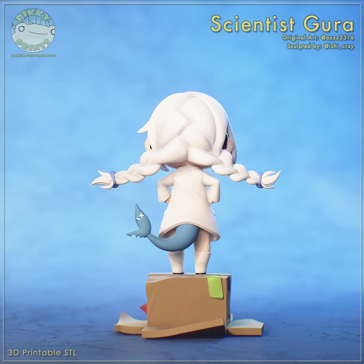 Smol Scientist Gawr Gura Figure | Vtuber | 12k Resolution | 3D Printed ...
