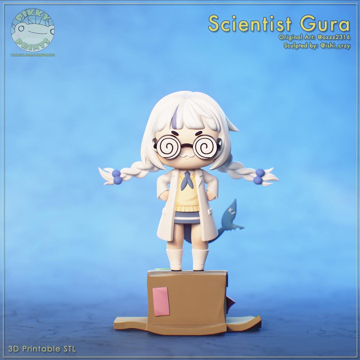 Smol Scientist Gawr Gura Figure | Vtuber | 12k Resolution | 3D Printed ...