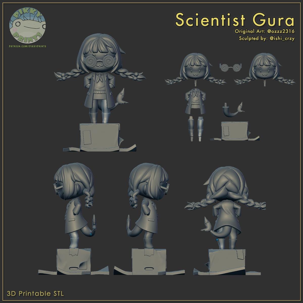 Smol Scientist Gawr Gura Figure | Vtuber | 12k Resolution | 3D Printed ...