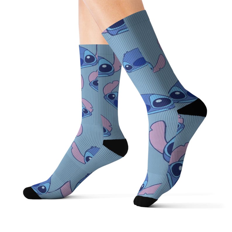 Disney Lovers Sublimation Socks Stitch Design, Cute Cartoon Character ...