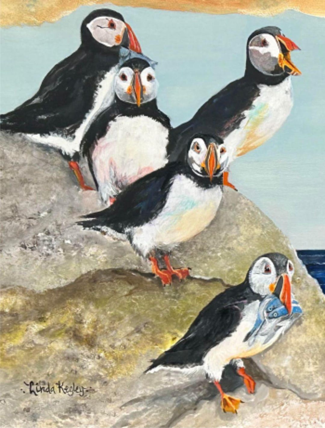 Puffin Art Print, Coastal Bird Nautical Painting, Maine Art - Etsy