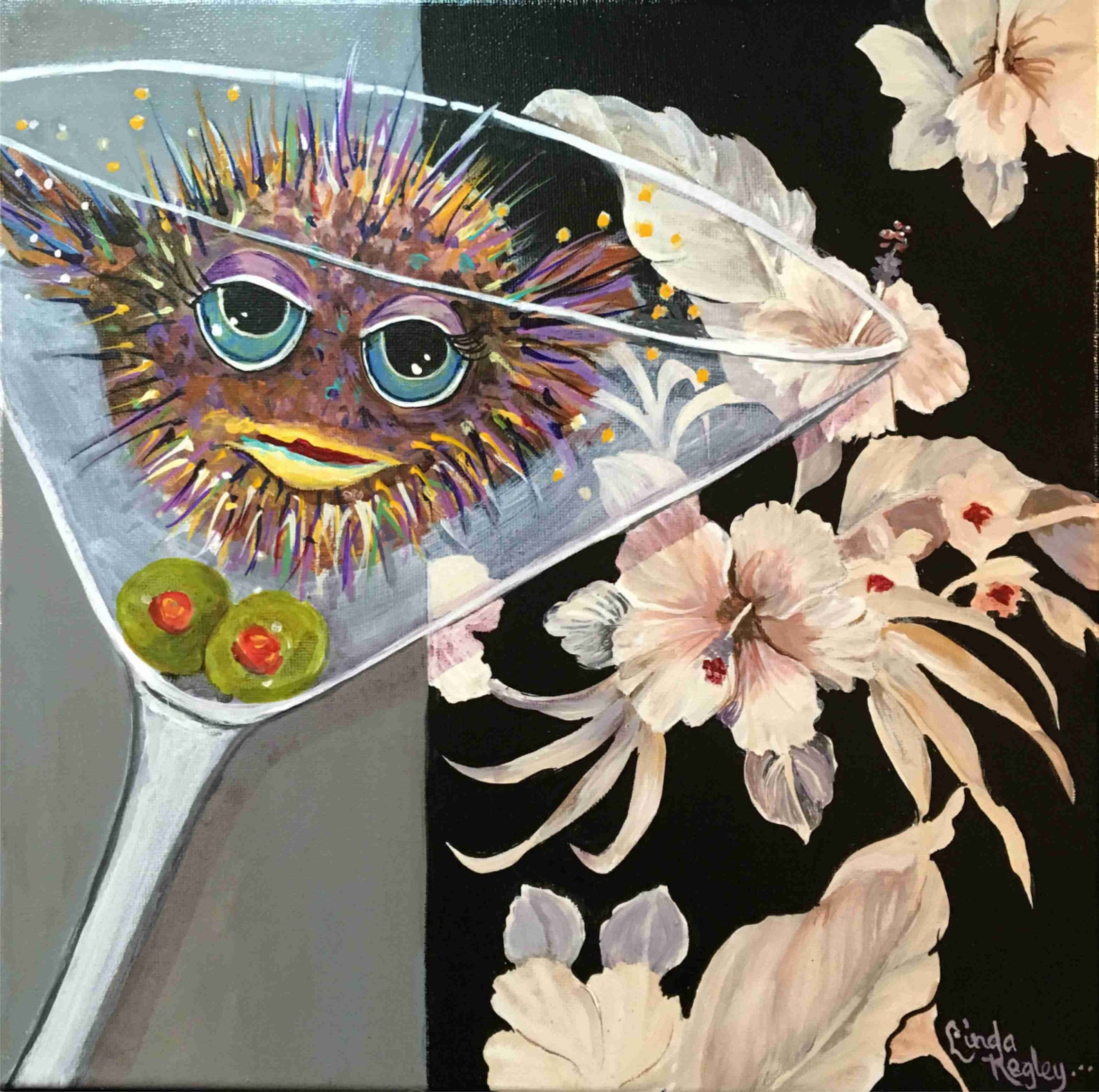 Martini Print, Funky Fish Art, Funky Art, Fish Art, Martini Art ...