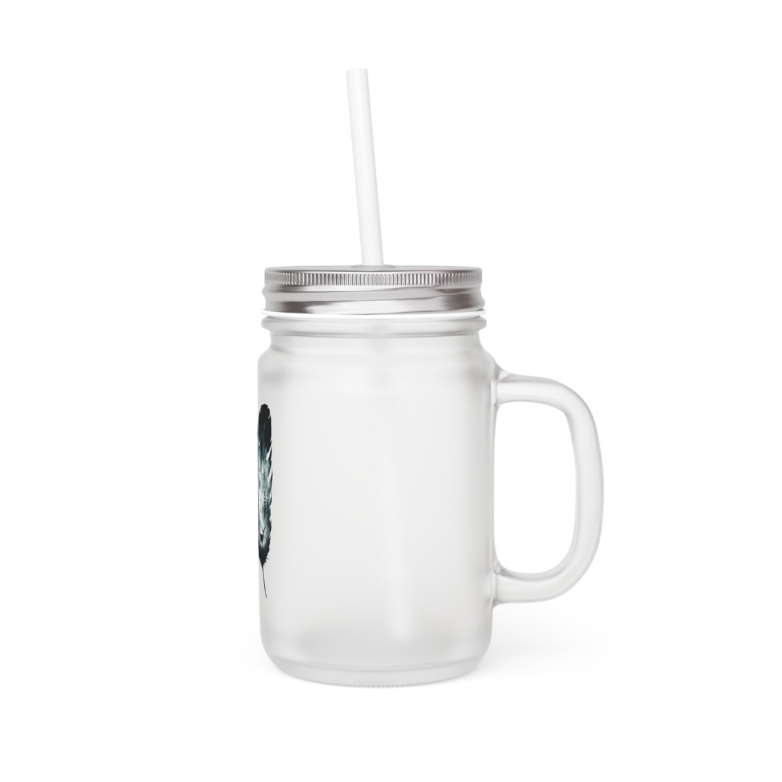 Mason Jar Forest Symbol A Leaf With a Background of a Forest and a Deer ...