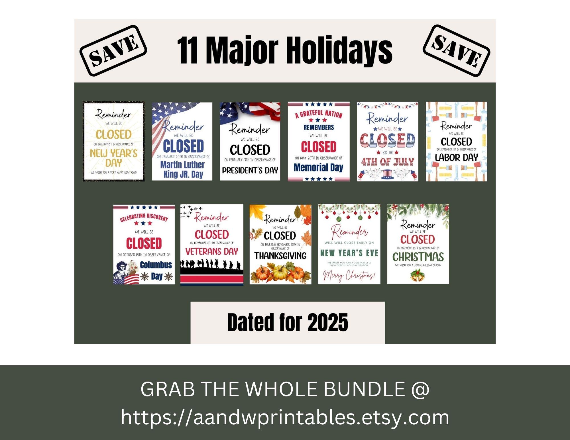 EDITABLE Closed for Christmas Sign, Holiday Hours Sign for Businesses ...