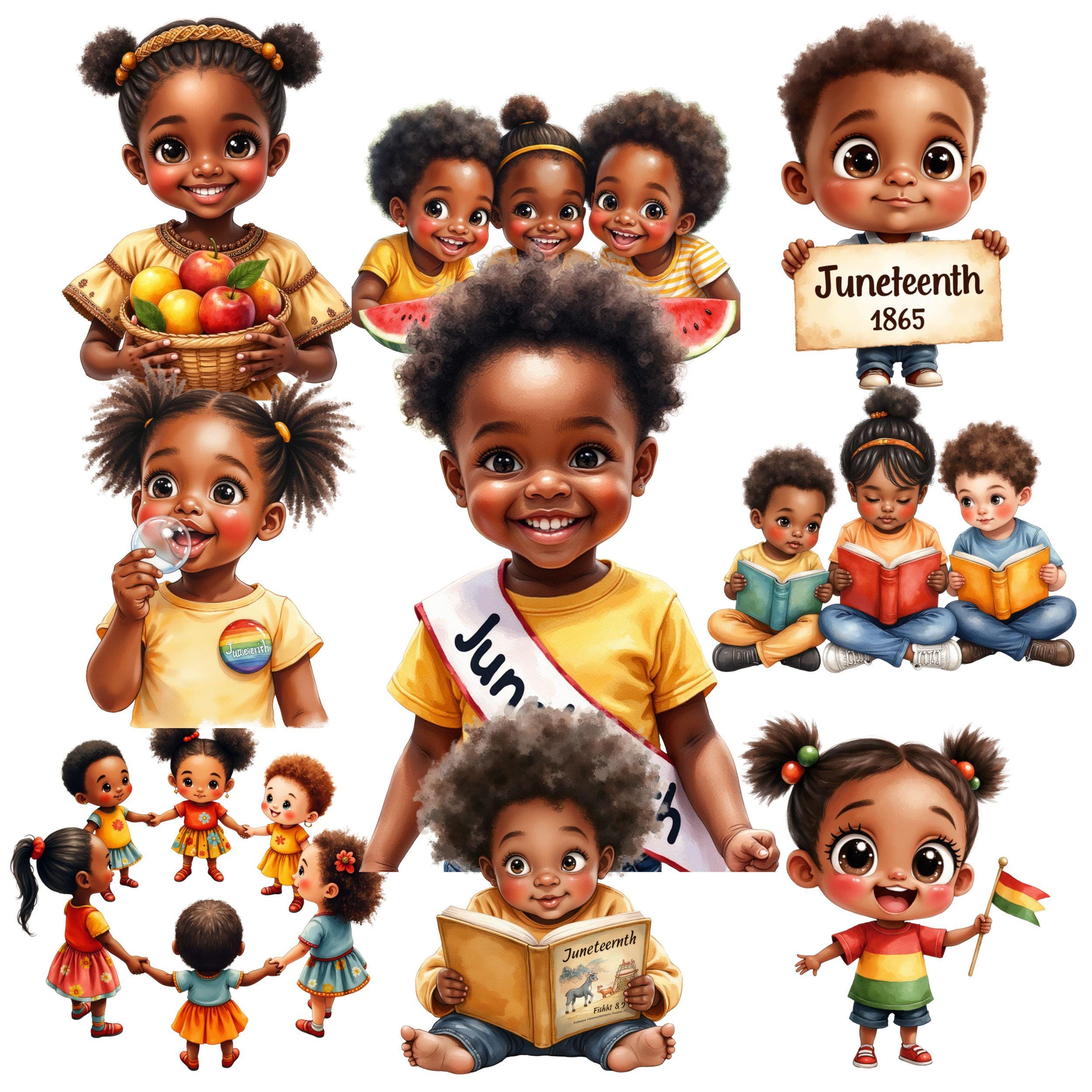 Juneteenth Kids Clipart Bundle | Juneteenth PNG | Sublimation Designs ...