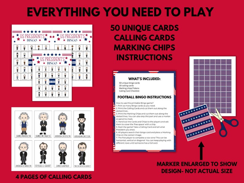 US Presidents Bingo Game, President's Day Activity, Presidential Bingo ...