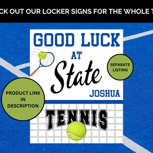 SENIOR State Tennis Team Locker Sign Template, Tennis Locker ...