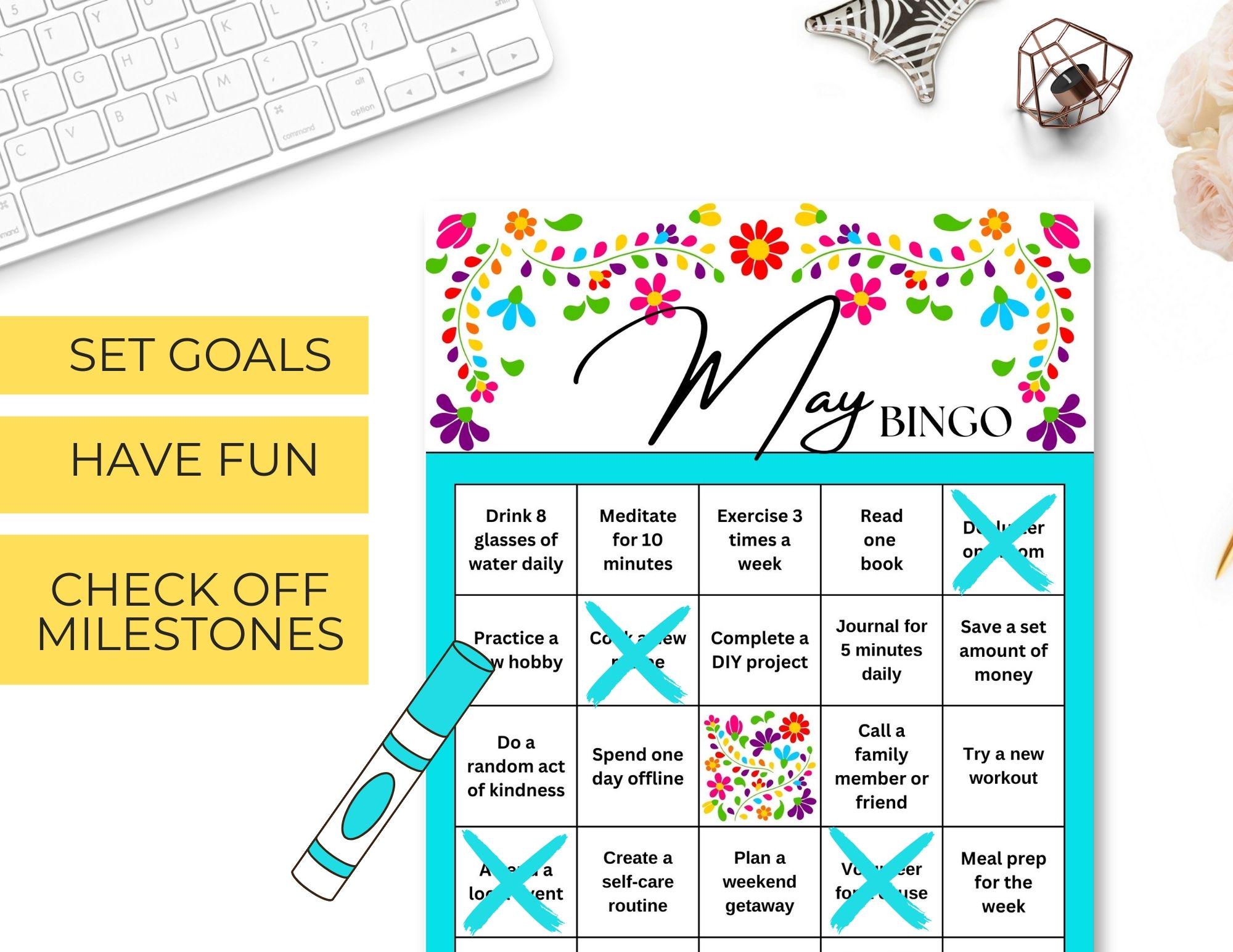 Editable Bingo Vision Board, Seasonal Vision Board Bingo, Vision Board ...