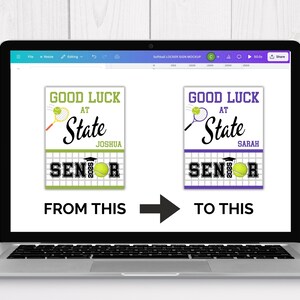 SENIOR State Tennis Team Locker Sign Template, Tennis Locker ...