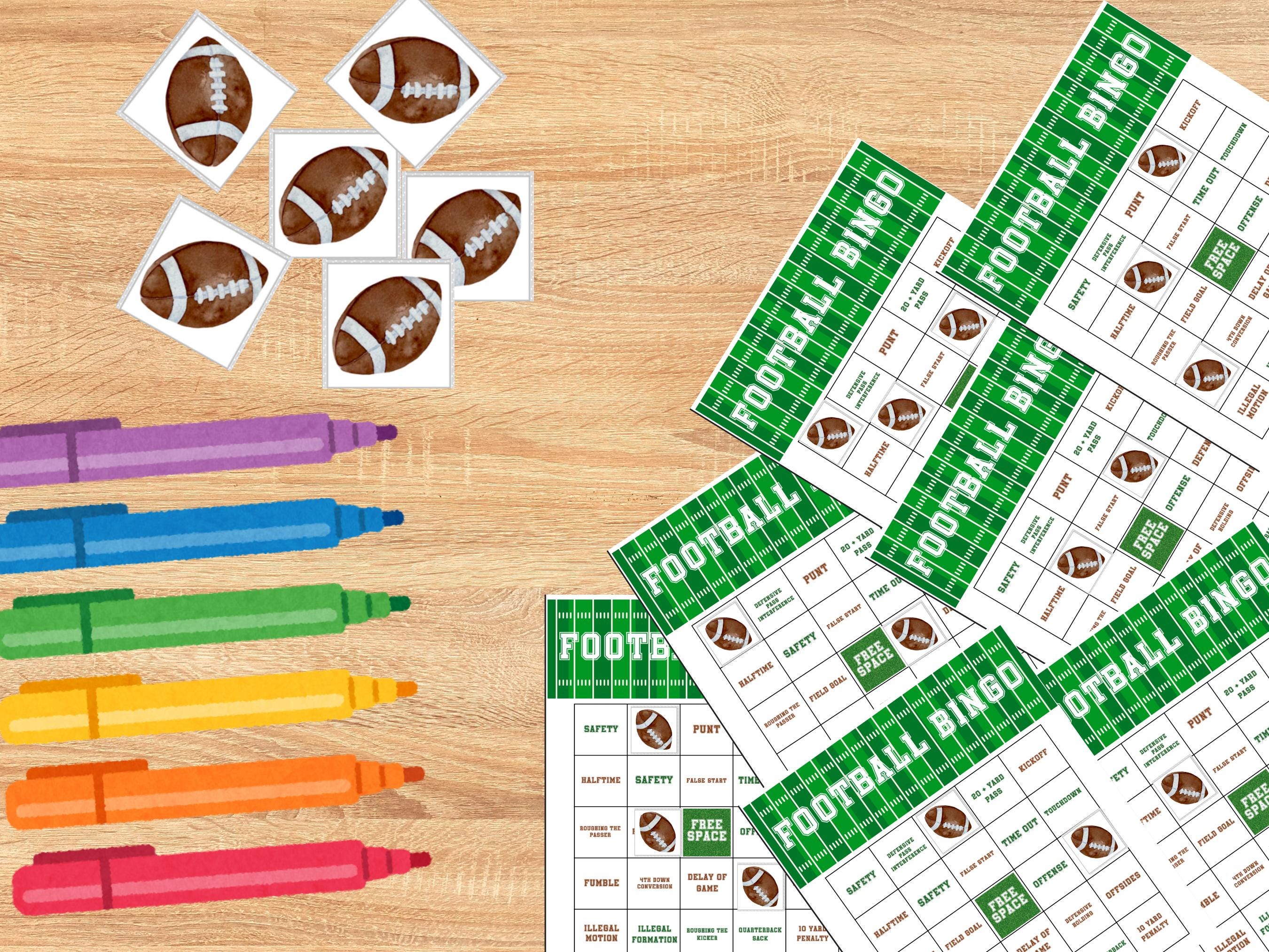 Football Bingo, 50 Printable Football Bingo Card, Game Day Bingo ...
