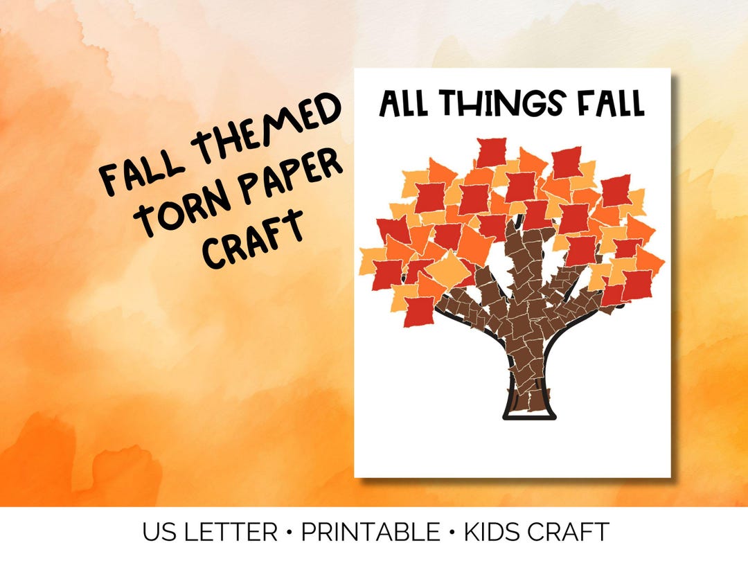 DIY Fall Crafts for Kids,torn Paper Art Activity Pack, Autumn Paper ...