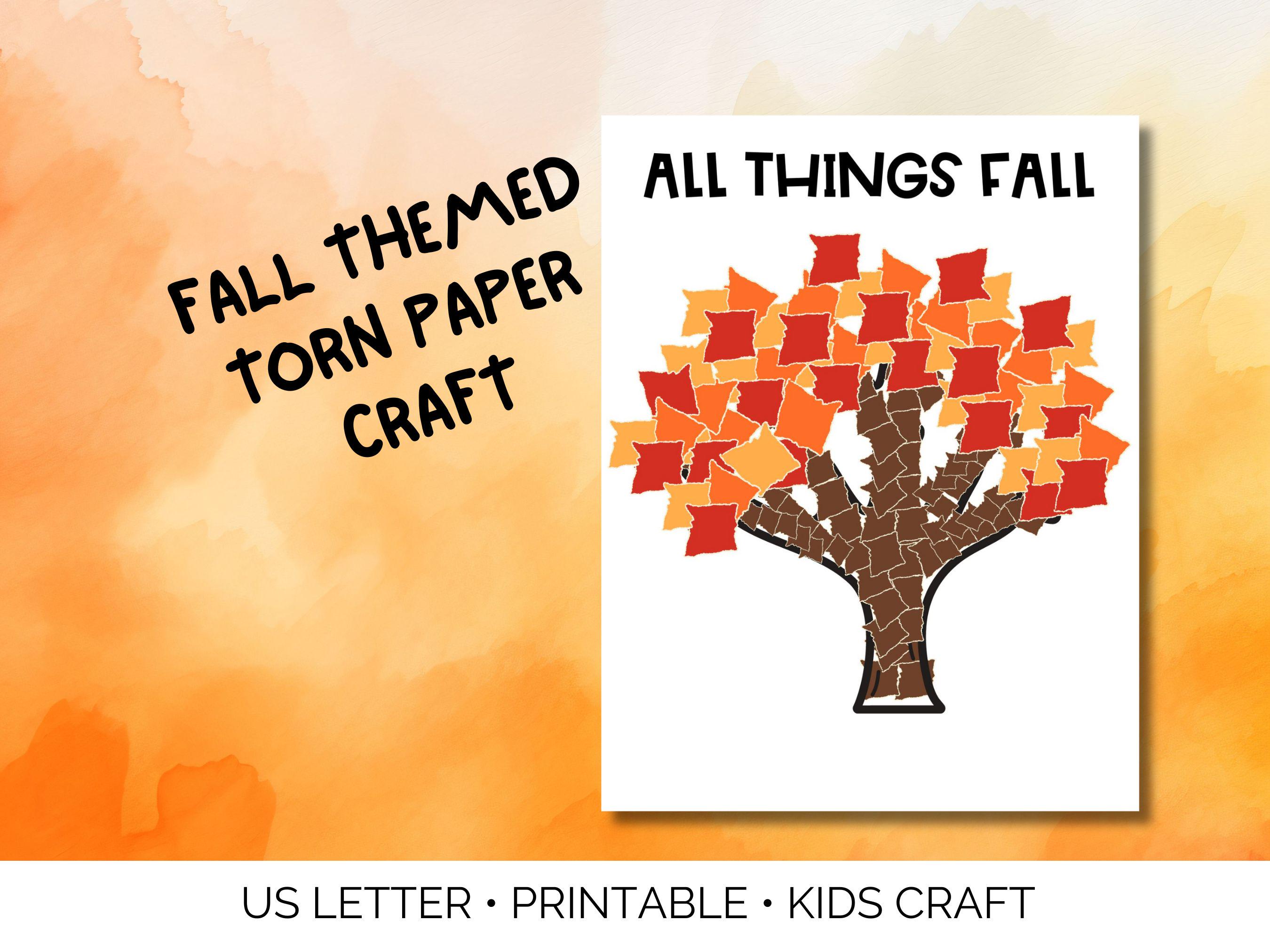 DIY Fall Crafts for Kids,torn Paper Art Activity Pack, Autumn Paper ...