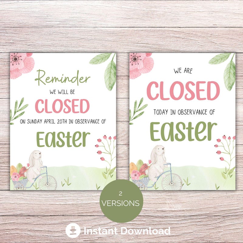 Closed for Easter Signs - Etsy
