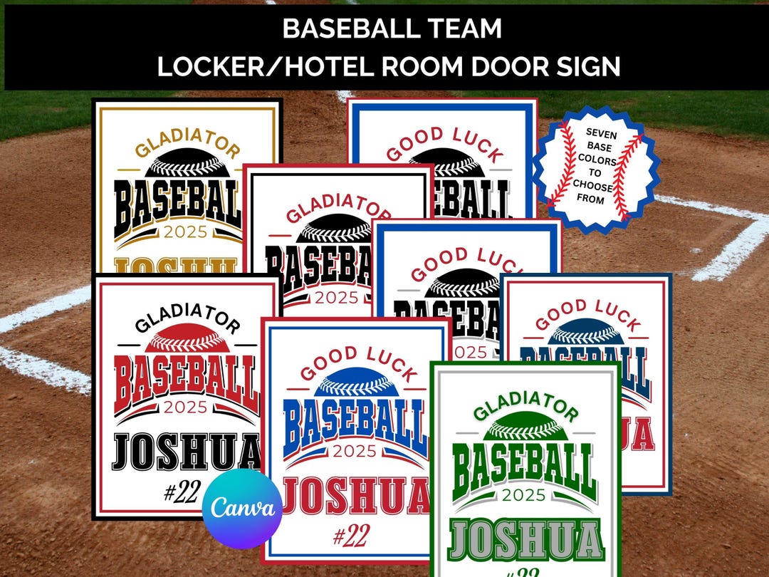 Baseball Locker Sign Template BUNDLE, Baseball Locker Decorations ...