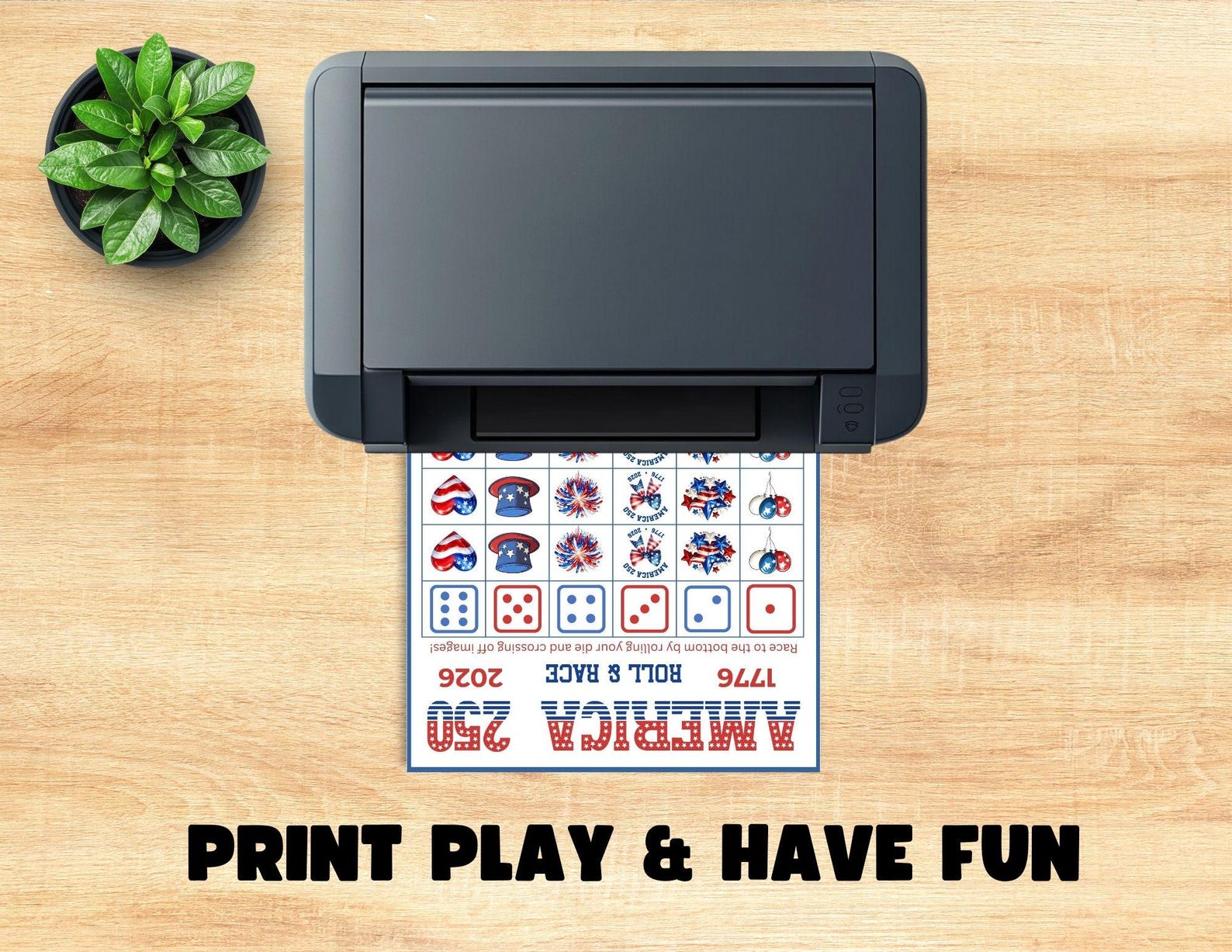 America 250 Game Printable, Patriotic Dice Game, 4th of July Kids ...