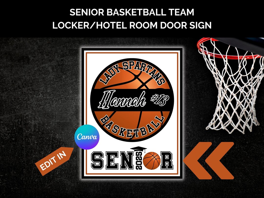 SENIOR Basketball Locker Sign Template, Basketball Locker Decorations ...