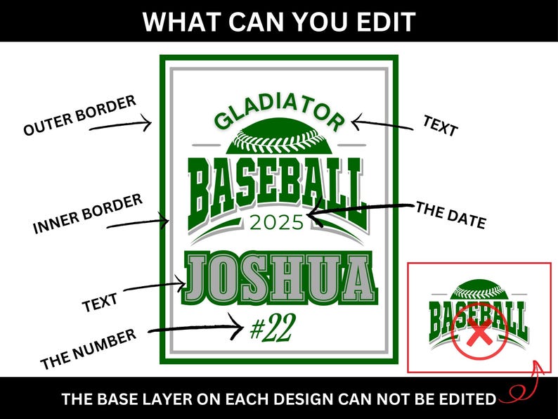 Baseball Locker Sign Template BUNDLE, Baseball Locker Decorations ...