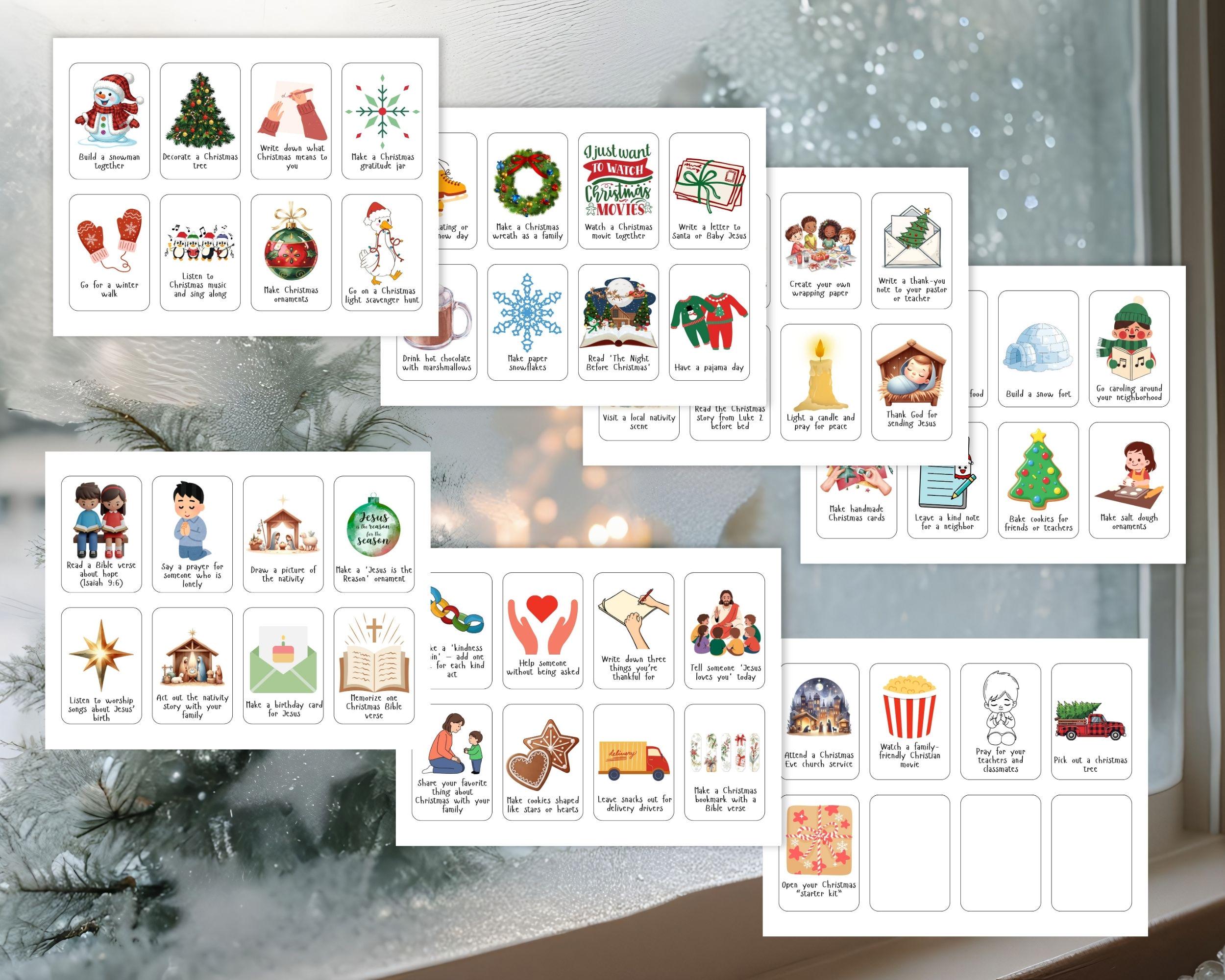 Printable Advent Activity Cards for Kids | 50+ Christmas Countdown ...