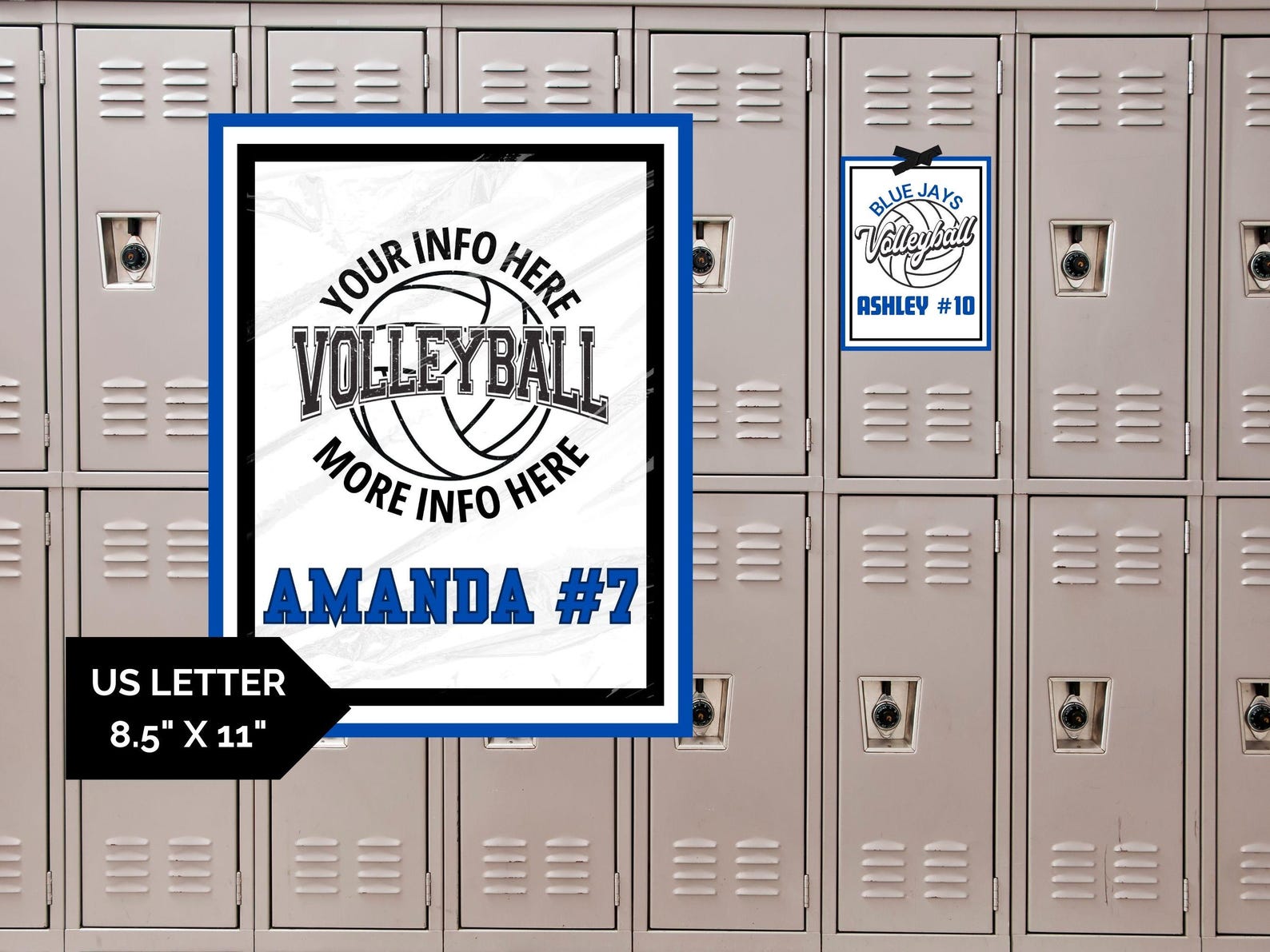 Volleyball Locker Sign Template, Volleyball Locker Decorations, Travel ...
