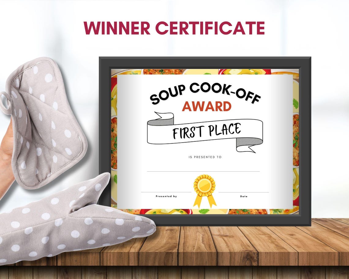 Soup Cook off Ballot, Pot Number Cards, Signage and Award Certificates ...