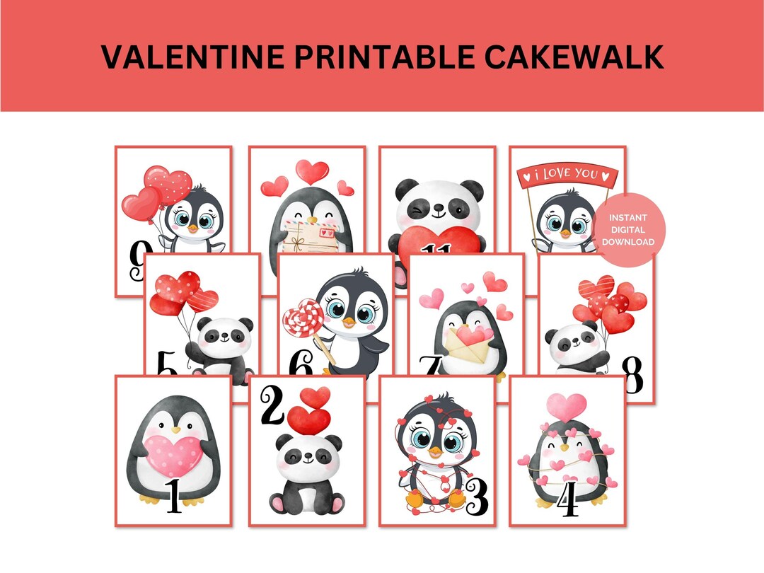 12 Player Valentine Cupcake Cakewalk Game, Valentine Classroom ...