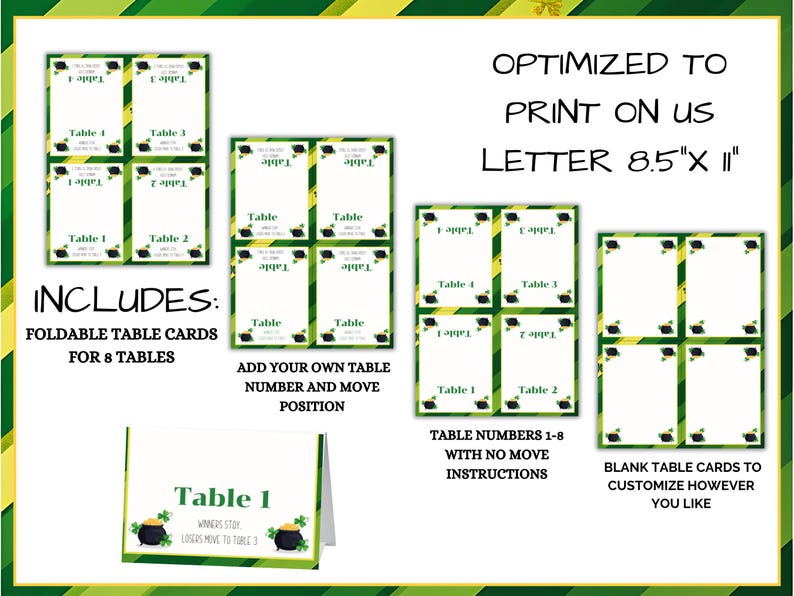 St. Patrick's Day Bunco Printable Bundle, Lucky Bunco, St. Patty's Day ...