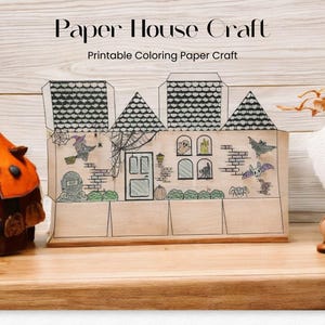Spooky House Paper Craft for Kids, 3D Paper Craft, Halloween Paper ...