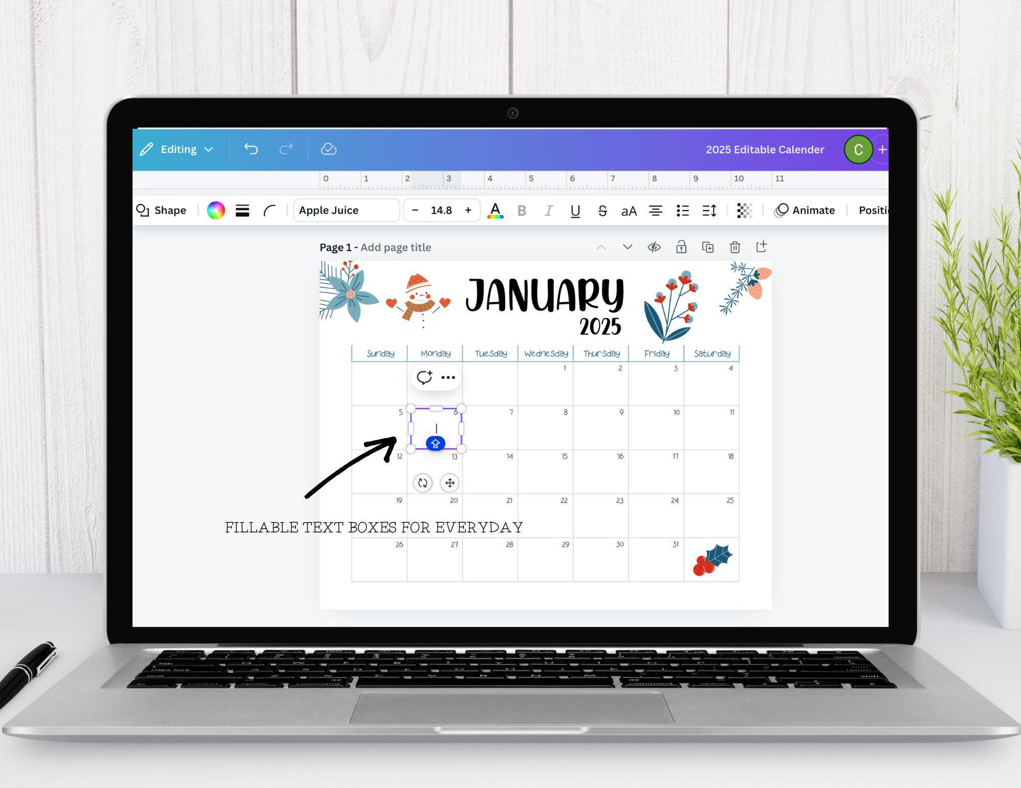 Printable Calendars, 2025 Printable Calendars, Editable 2025 Monthly ...