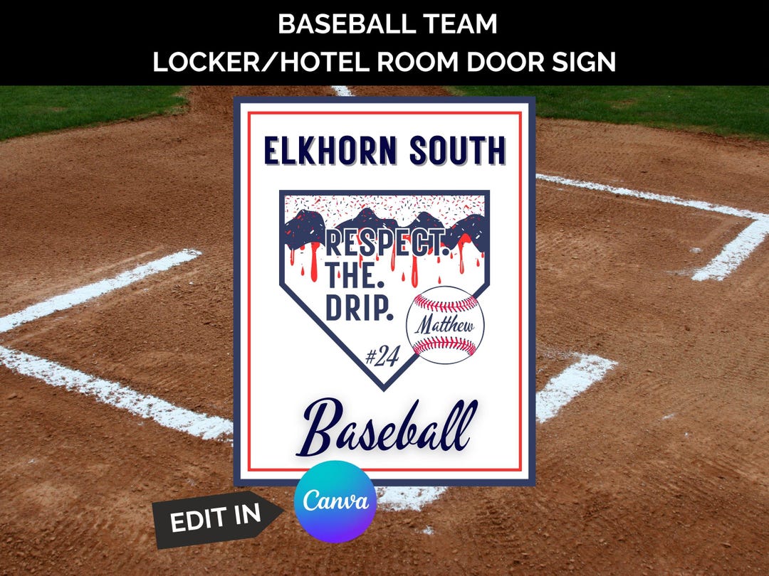 Baseball Locker Sign Template, Baseball Locker Decorations, Travel ...