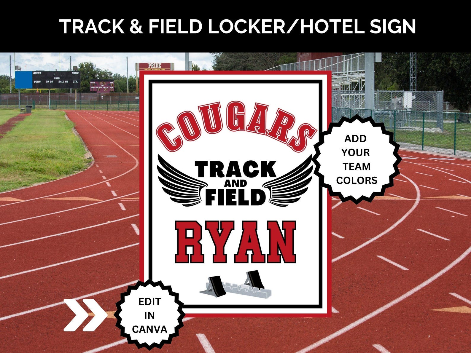 Track & Field Locker Sign Template, Track Locker Decorations, Travel ...