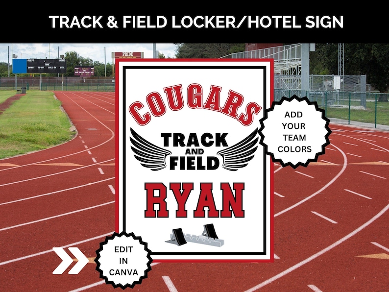 Track & Field Locker Sign Template, Track Locker Decorations, Travel ...